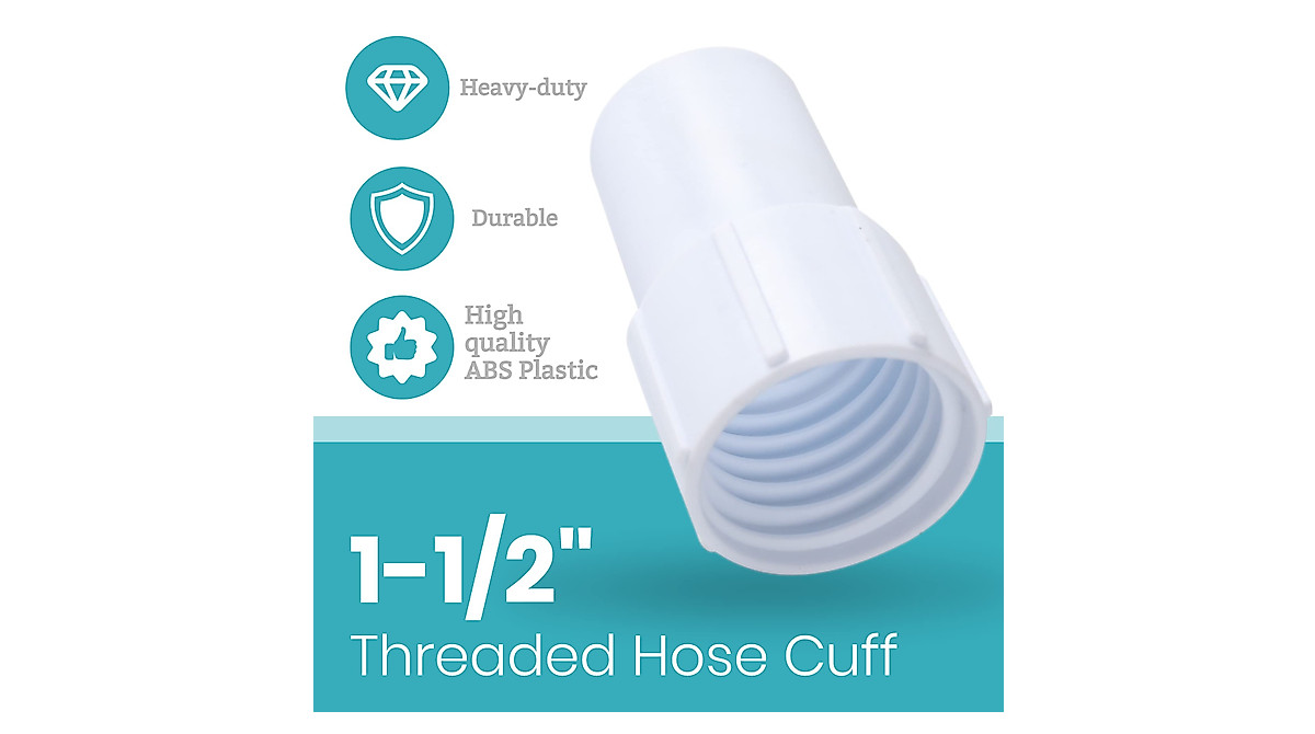 Durable 1-1/2" Pool Hose Cuff - 2-Pack for Easy Connection