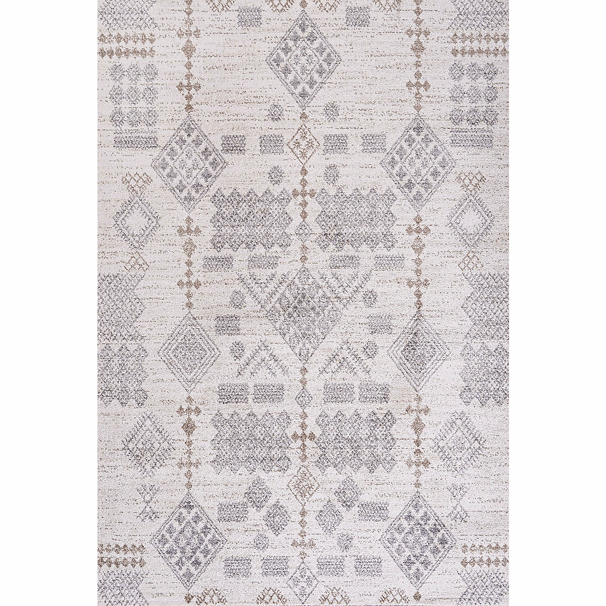 JONATHAN Y MOH302A-8 Bhalil Berber Diamond Geometric Indoor Farmhouse Area-Rug Bohemian Casual Easy-Cleaning Bedroom Kitchen Living Room Non Shedding, 8 X 10, Beige,Gray