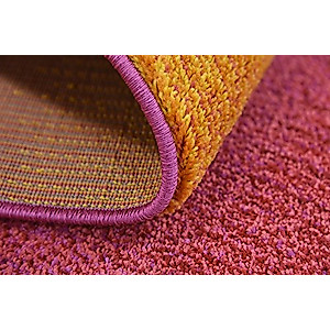 Unique Loom Estrella Collection, Gradient, Sunset, Abstract, Bright Colors Area Rug, 7 x 10 ft, Pink/Gold
