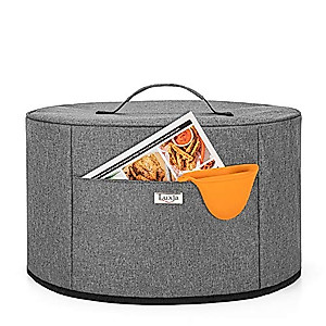 Luxja Slow Cooker Cover (Aluminum Foil Lining), Slow Cooker Dust Cover Fits for Most 6-8 Quart Oval Slow Cooker, Gray