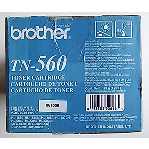 Brother TN560 High-Yield Toner Cartridge, Black - in Retail Packaging