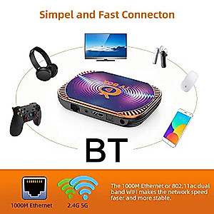 Android 11.0 TV Box 4GB RAM 64GB ROM TV Box MXIII X4 Amlogic S905X4 64-bit Quad Core with Dual Wi-Fi 2.4G/5.0G, BT 4.0/ 3D Ultra HD 8K/ H.265/ 1000M LAN/ USB 3.0 Smart TV Box
