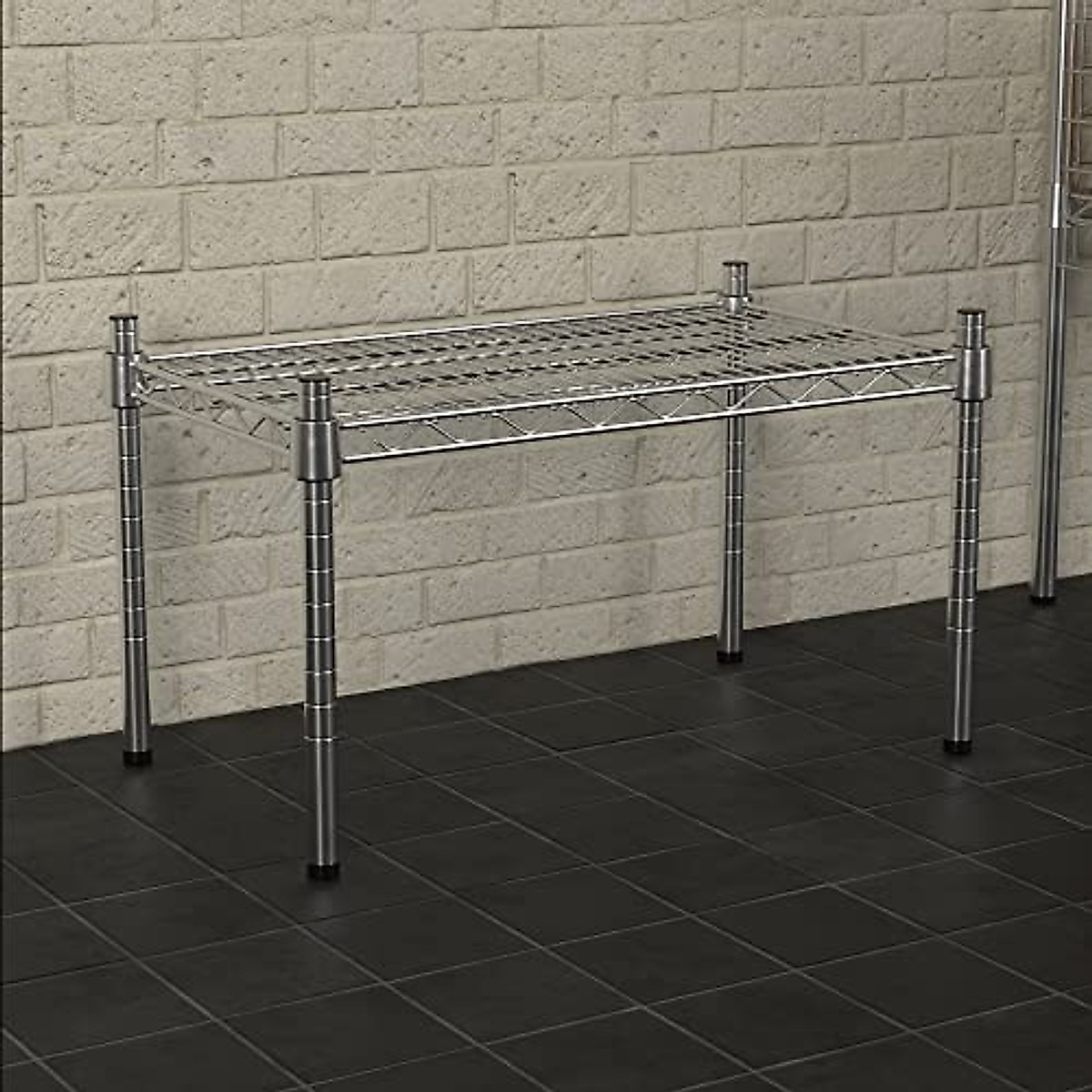 Krollen Industrial 14" x 24" NSF Chrome Wire Stationary Dunnage Storage Rack with 14" Posts Ideal for Commercial Kitchen Home Garage Warehouse Shelters