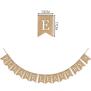 SWYOUN Burlap Please Leave by 9 Banner Housewarming Party Supplies Birthday Party Garland Decoration