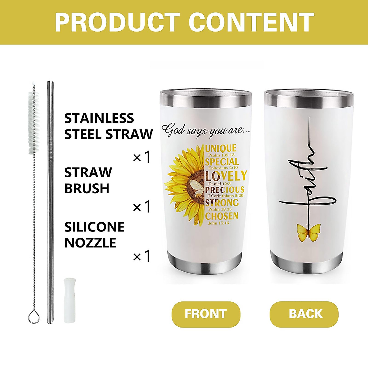 Paayna 20 oz You Are Awesome Purple Glitter Stainless Steel Tumbler with Lid and Straw, Vacuum Double Wall Insulated Affirmation Coffee Cup, Inspirational Quote Travel Mug Gifts for Women Girls