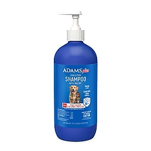 Adams Plus Flea & Tick Shampoo with Precor for Cats, Kittens, Dogs & Puppies Over 12 Weeks Of Age |Sensitive Skin Flea Treatment |Kills Adult Fleas, Flea Eggs, Ticks, and Lice |24 Oz, Pump Included