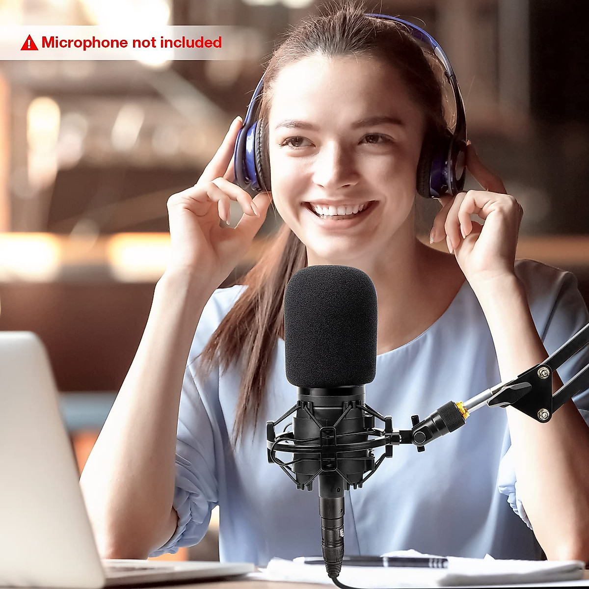 WIBOND Blue Yeti Nano Shock Mount, Alloy Shockmount Reduces Vibration Shock Noise Matching Mic Boom Arm Designed for Blue Yeti Nano Microphone