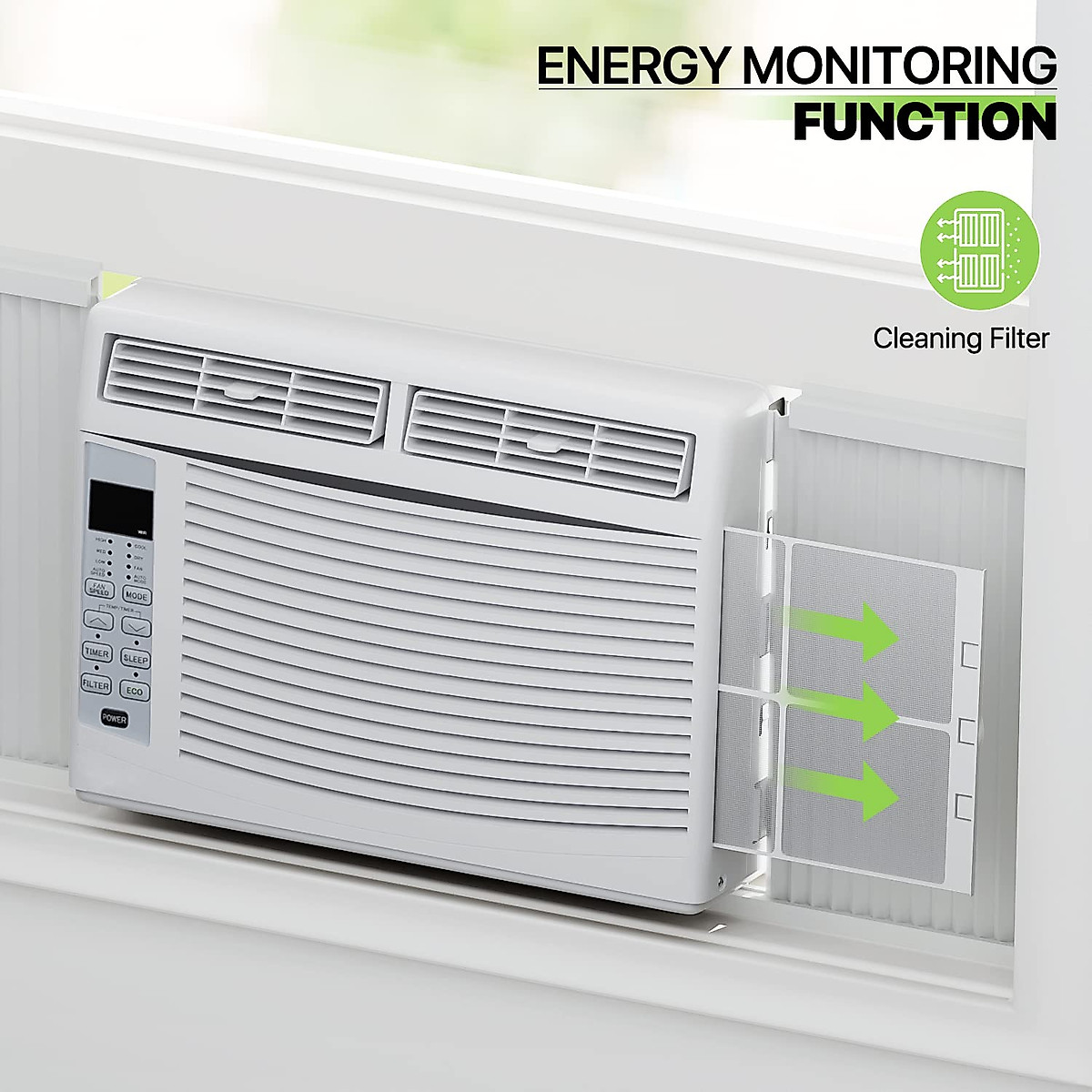 Magshion 6000 BTU Window Air Conditioner, AC Window Unit with Remote/APP Control and Washable Filter, Quiet Operation, Ideal for Rooms up to 250 Sq. Ft.