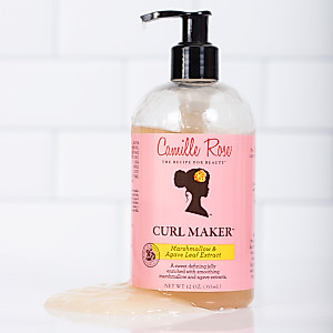 Camille Rose Curl Maker, Smoothing and Nourishing Curly Hair Gel with Aloe, for All Hair Types and Textures, 12 fl oz