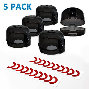Stove Knob Covers for Child Safety - 5 Pack Babepai Upgraded Double-Key Design Universal Size Baby Safety Gas Oven Knob Covers Stove Guard Baby Proofing