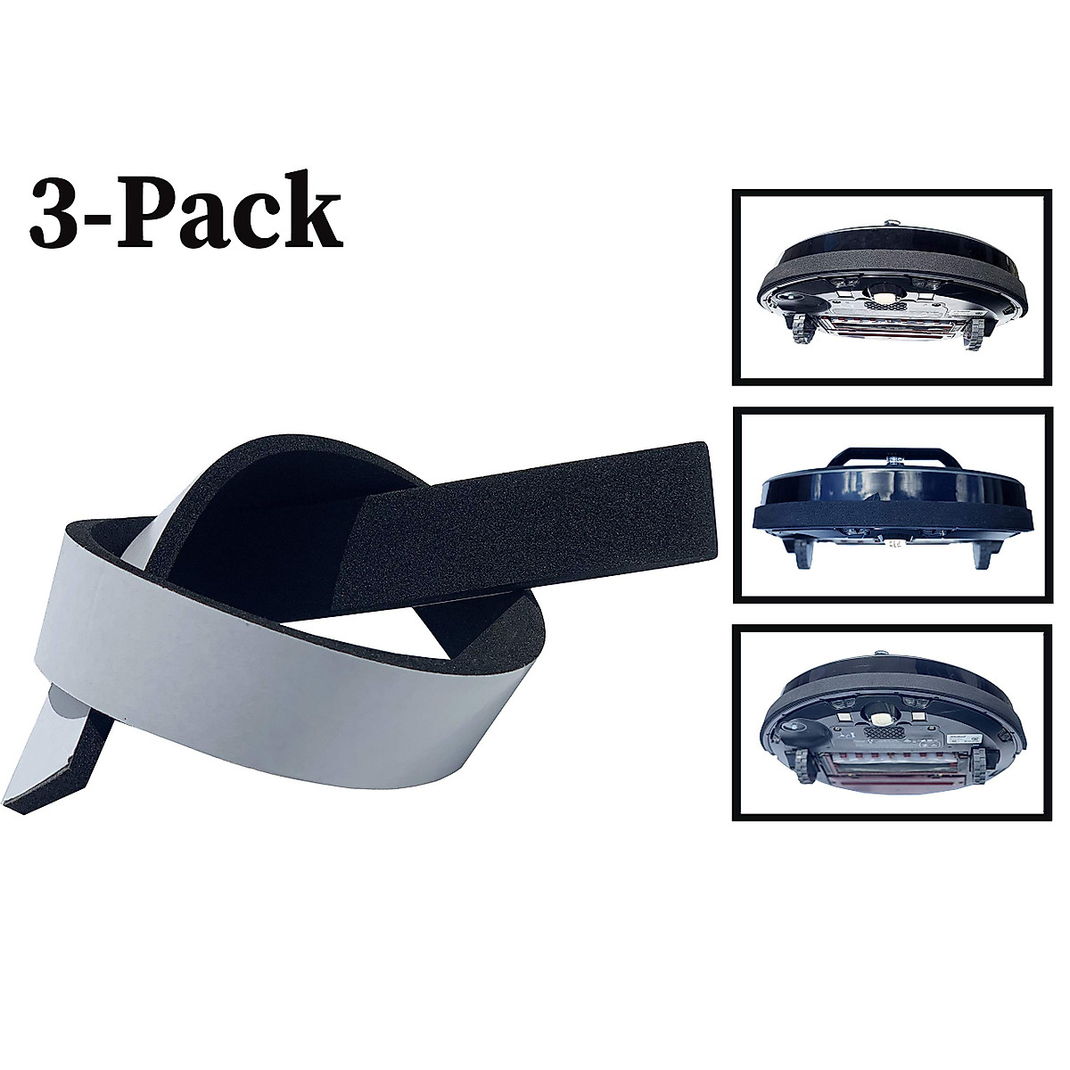 JoyBros 3-Pack Sponge Bumper Guard for iRobot Roomba 600 700 800 900 i&e Series 692 675 690 670 677 981 980 960 e5 e6 i7 i3 i6 i8 S9 Vacuum Cleaner