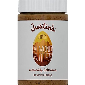 Justin's Honey Almond Butter, No Stir, Gluten-free, Non-GMO, Responsibly Sourced, 16 Ounce Jar