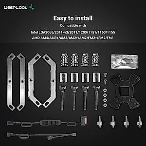 DEEPCOOL GAMMAXX GT A-RGB, CPU Air Cooler, SYNC A-RGB Fan and Black Top Cover, Cable or Motherboard Control Supported, 4 Heatpipes, 120mm A-RGB Fan, Universal Socket Solution