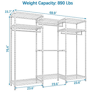 VIPEK V5i Garment Rack Heavy Duty Clothes Rack, Freestanding Closet Wardrobe Clothing Rack, White