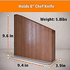 Magnetic Knife Block - Double Sided with Strong Magnet - Wooden Magnetic Knife Holder for Kitchen Counter - Magnetic Knife Stand for Kitchen Knife Storage - Magnetic Knife Rack - Kitchen Knife Holder