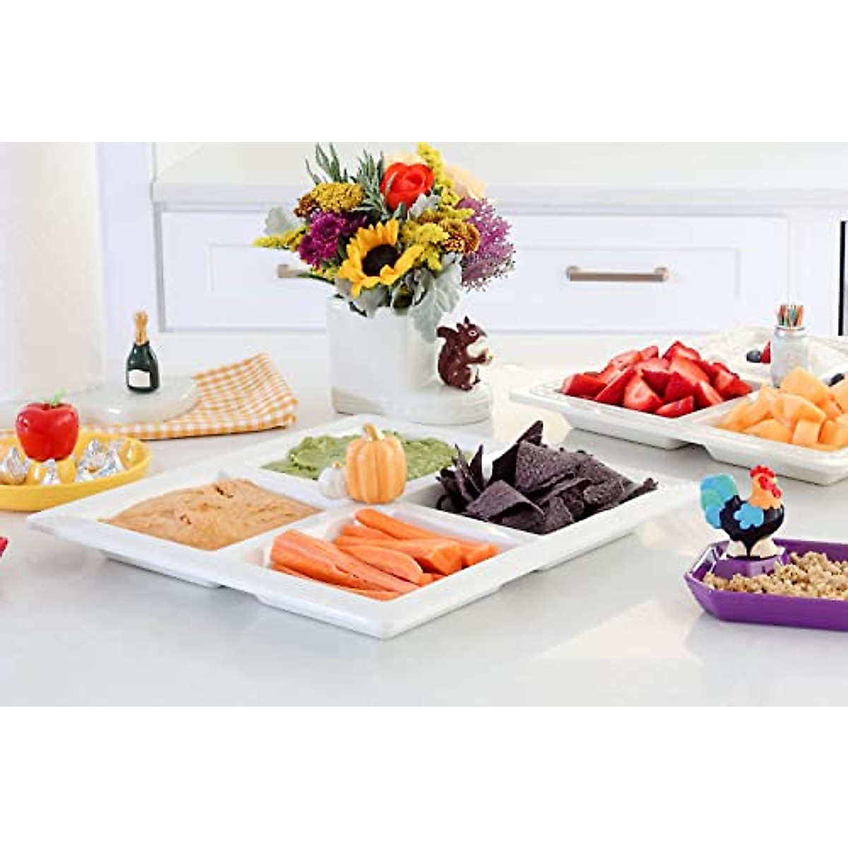 Nora Fleming pinstripes melamine sectional server