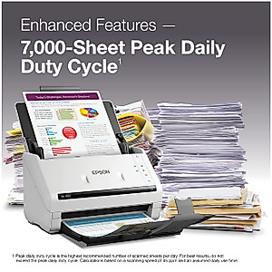 Epson DS-770 II Color Duplex Document Scanner for PC and Mac, with 100-page Auto Document Feeder (ADF), Twain and ISIS Drivers