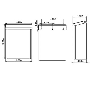 Architectural Mailboxes Designer Lockable Wall Mount Mailbox, Venetian Bronze with Brass
