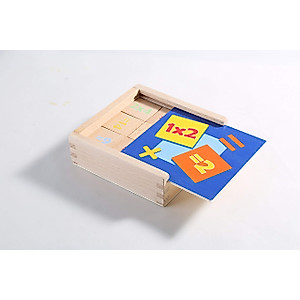 Ignite Inspire Improve Matching Game for 3 to 6 Year olds Memory Game for Boys and Girls Non Toxic Wooden Educational Toy for Toddlers Preschool Games 3-6 Age (Multiplication)