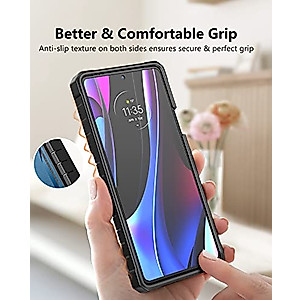 WTYOO Case for Motorola Edge-Plus 2022: Motorola Edge Plus 5G UW 2022 Case - Military Grade Drop Proof Phone Protective Cover with Kickstand and Slide Cover Protection - Durable Shockproof Textured