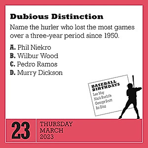 Year of Baseball Trivia! Page-A-Day Calendar 2023: Immortal Records, Team History & Hall of Famers