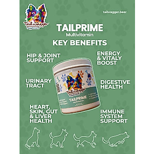 Tailwagger Hip, Joint, Energy & Vitaly Support Supplement for Dogs - Supports Digestive Health, Immune System, Heart and Skin Health - 30 Servings, 7.9 oz.