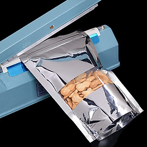 50 Pcs Mylar Bags for Food Storage with Clear Window 1 Gallon 10x14 Inches for Long Term Food Storage