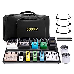 Donner Guitar Pedal Board Case DB-3 Aluminium Pedalboard 20'' x 11.4'' x 4'’ with Bag