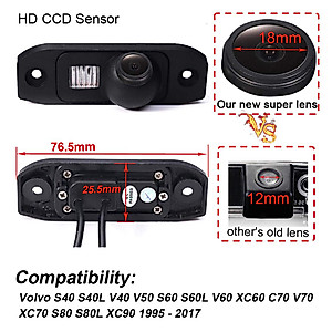 Super HD Vehicle Camera 1280x720 Pixels 1000 TV Lines car Rear View Back up Vehicle Camera Parking Reverse for Volvo S80 S140 XC60 S40 C70 S80L S40L S80 S60L S40L XC90 S80L Waterproof