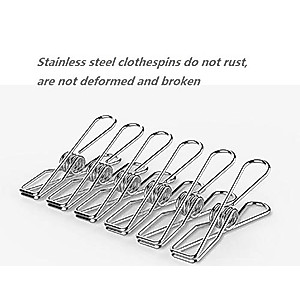Clothes Pins 40 Pack Stainless Steel Clothesline Clips 2.2" ClothesPins Outdoor Indoor Laundry Drying Piece Clothesline Pins for Home and Office Fastener