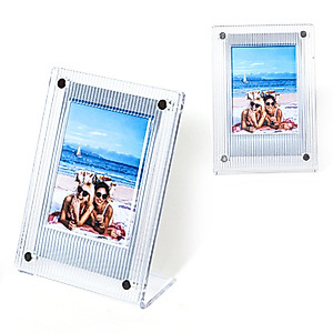 Tabletop Picture Frame, Simple Cleaning Picture Frame, Stable and Sturdy Placement, Custom Clear Acrylic for Movie Tickets (Transparent (Wave Pattern))