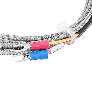 K-Type Temperature Sensor RTD Stainless Steel high Measuring precisionThermocouple Temperature Probe 1/2 NPT Detachable 3-Pin Connector with 2m / 6.6ft Cable