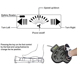 Black Haswing Cayman Foot Controller/Foot Pedal Wired for Bow Mount Electric Trolling Motor on Bass fishing, Bass boat, Jon Boat, Pontoon Boat, Inflatable Boat, Not for GPS Motor