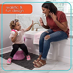 Summer My Size Potty Lights and Songs Transitions, Pink - Realistic Potty Training Toilet with Interactive Handle that Plays Music for Kids, Removable Potty Topper/Pot, Wipe Compartment, Splash Guard