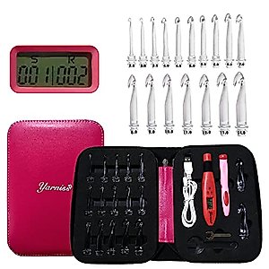 Yarniss 17 Size Counting Crochet Hooks Set, Light Up Crochet Hooks for Stitch & Row Counter