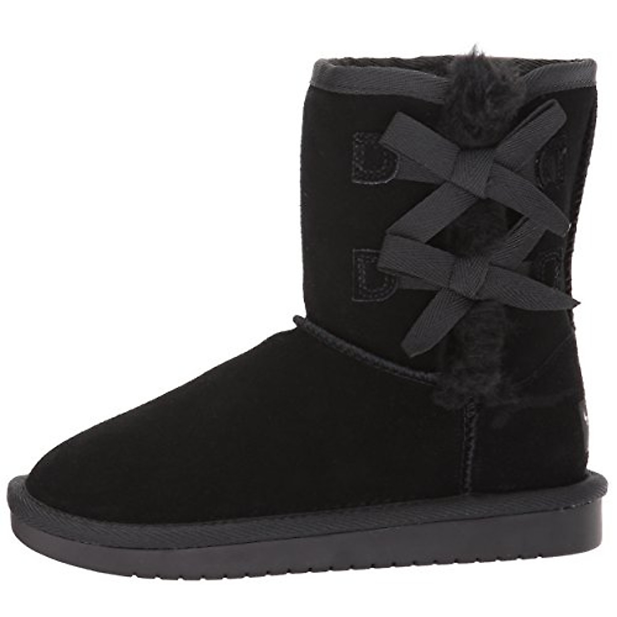 Koolaburra by UGG Girls' Victoria Short Fashion Boot, Black, 02 Youth US Little Kid