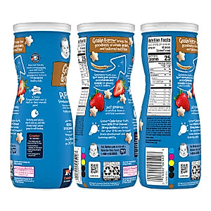 Gerber Graduates Puffs Cereal Snack, Banana and Strawberry Apple, 6 Count