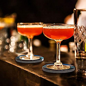 Ocean Beach Drink Coasters Absorbent Natural Ceramic Stone Bar Coasters Set of 4 - Cup Mat with Cork Backing, Housewarming Gifts for Home Kitchen Decorations Tropical Sunset Beach Ocean Wave Sea Water