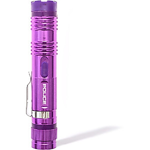 POLICE M12 Aluminum Stun Gun with LED Flashlight, Purple