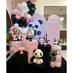 143PCS Black White Pink Balloon Garland Kit Panda Foil Balloons for Panda Themed Party Supplies Baby Shower Birthday Decorations