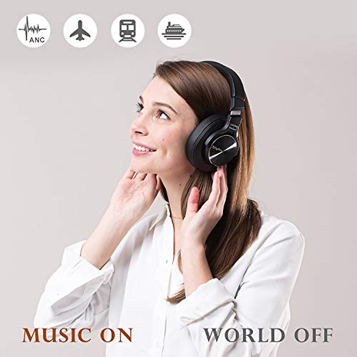 Srhythm NC75 Pro Noise Cancelling Headphones Bluetooth V5.0 Wireless 40Hours Playtime Over Ear Headsets Bundle with Headphone Accessories Pack NC75/NC15 Noise Cancelling Headphone