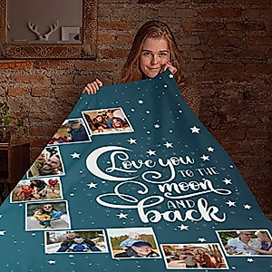 Custom Picture Blanket Personalized, Super Soft Cozy Throw Blanket Gifts for Valentine's, Mother's Day, Father's Day, Christmas, 50"x60"