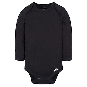 Gerber Baby 6 Pack Long-Sleeve Onesies Bodysuit, White and Black