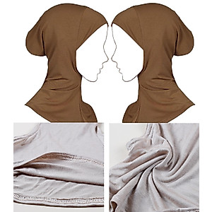 9 Pieces Modal Hijab Turban Muslim Hijab Cap Adjustable Muslim Scarf Stretchy Head Scarf for Women