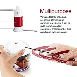 Zyliss Easy Pull Food Processor - Pull Chopper and Manual Food Processor - Handheld Vegetable Slicer and Dicer - For Travel, Camping, Small Kitchens, and RVs - Dishwasher Safe