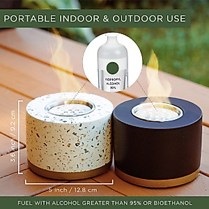 Tabletop Fire Pit for Indoor or Outdoor Use - Smokeless and Odorless Table Top Fire Pit Bowl Perfect for S'More, Party and Gifts - Portable Mini Fire Pit Easy to Use and Long Lasting (Terrazzo)