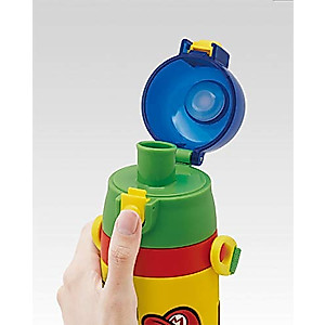 Skater SDPV5-A Children's Stainless Steel Direct Drinking 3D Water Bottle, Kids, 16.2 fl oz (480 ml), Super Mario Boys