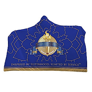 BBGreek Sigma Gamma Rho Sorority Paraphernalia - Official SGRho Centennial Vendor - Sherpa Lined Hooded Blanket