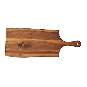 Denmark Tools for Cooks Artisan Acacia Serving Collection- Wood Cutting Chopping Board Platter Tray, 2 Piece Rectangular Footed Charcuterie/Cutting Boards