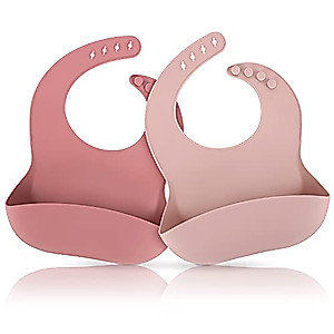 ME.FAN Silicone Baby Bibs for Babies & Toddlers | Adjustable Silicone Bibs 2 Set